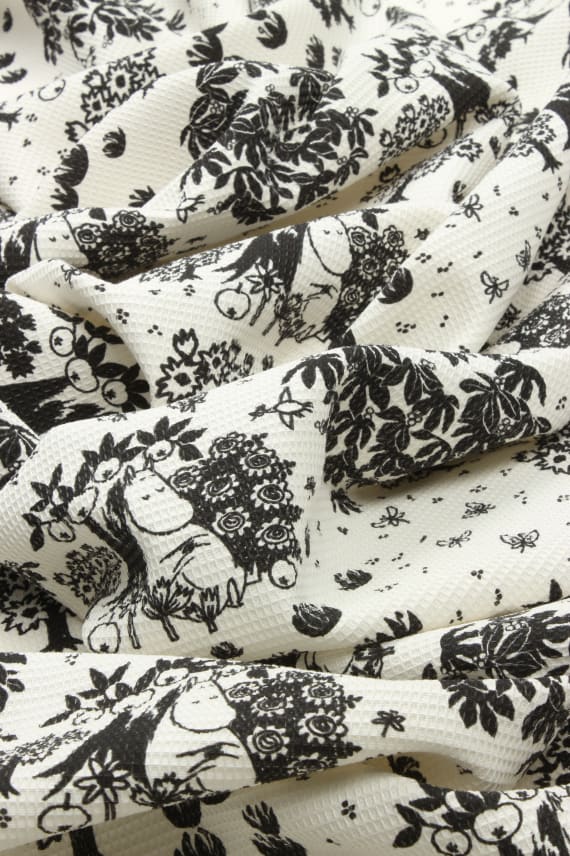 Muumi - MUUMIPEIKON PÄIVÄUNET -vohveli musta - Eurokangas