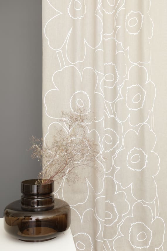 Marimekko - PIIRTO UNIKKO -pellavakangas beige - Eurokangas
