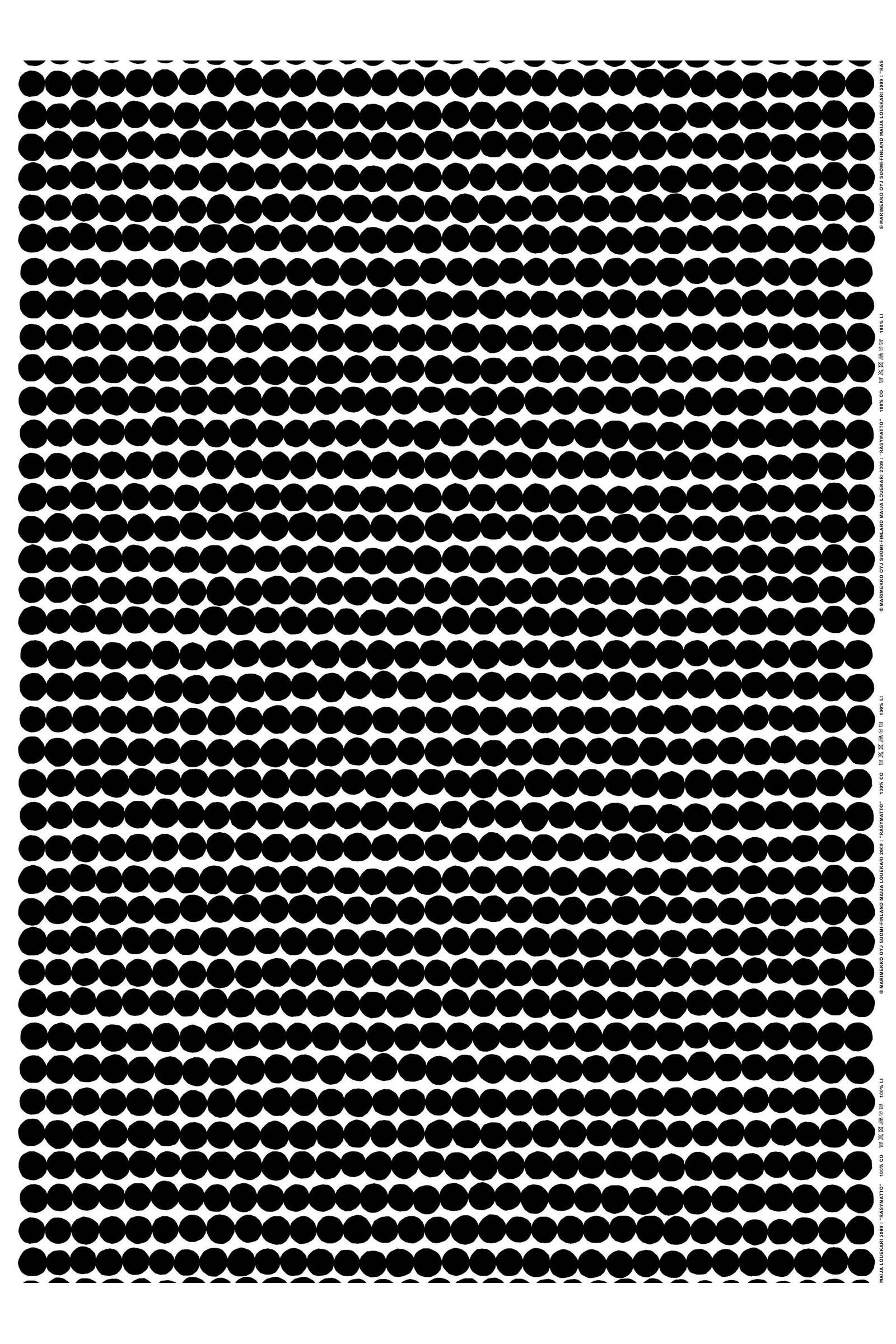 Marimekko R SYMATTO puuvillakangas Musta Eurokangas