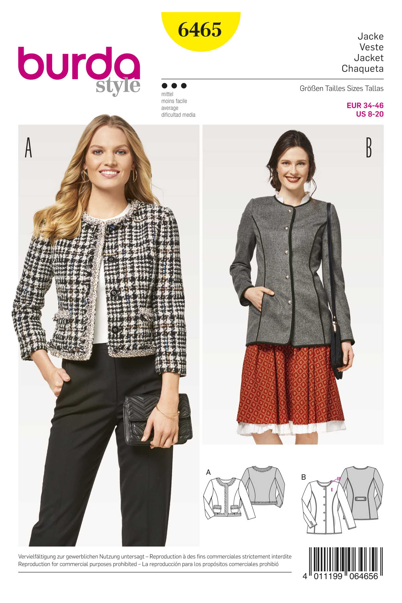 BURDA-6465 keltainen - Eurokangas