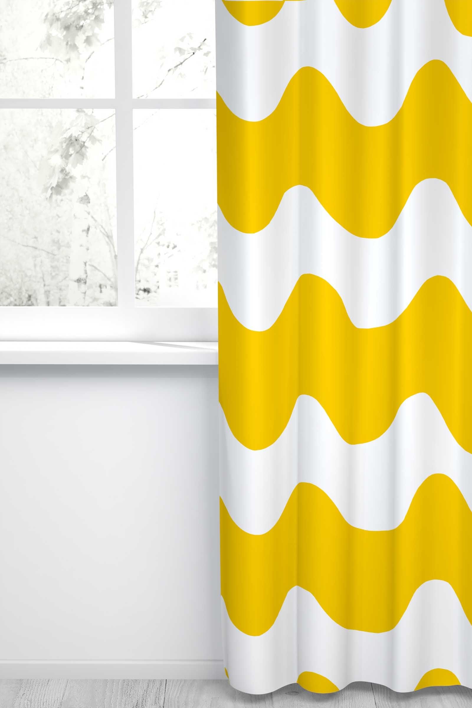 Marimekko LOKKI puuvillakangas Keltainen Eurokangas