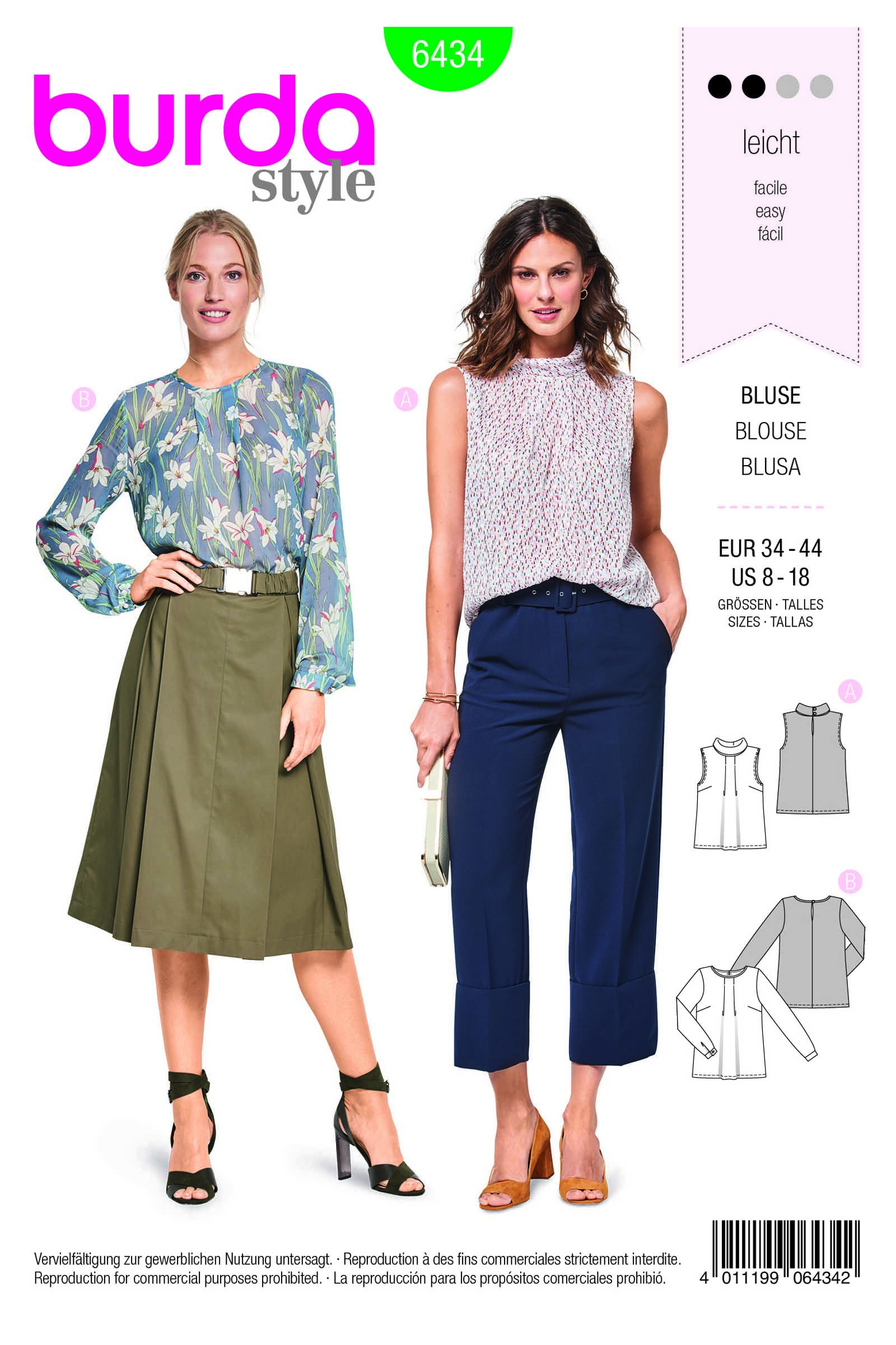 BURDA-6434 vihreä - Eurokangas