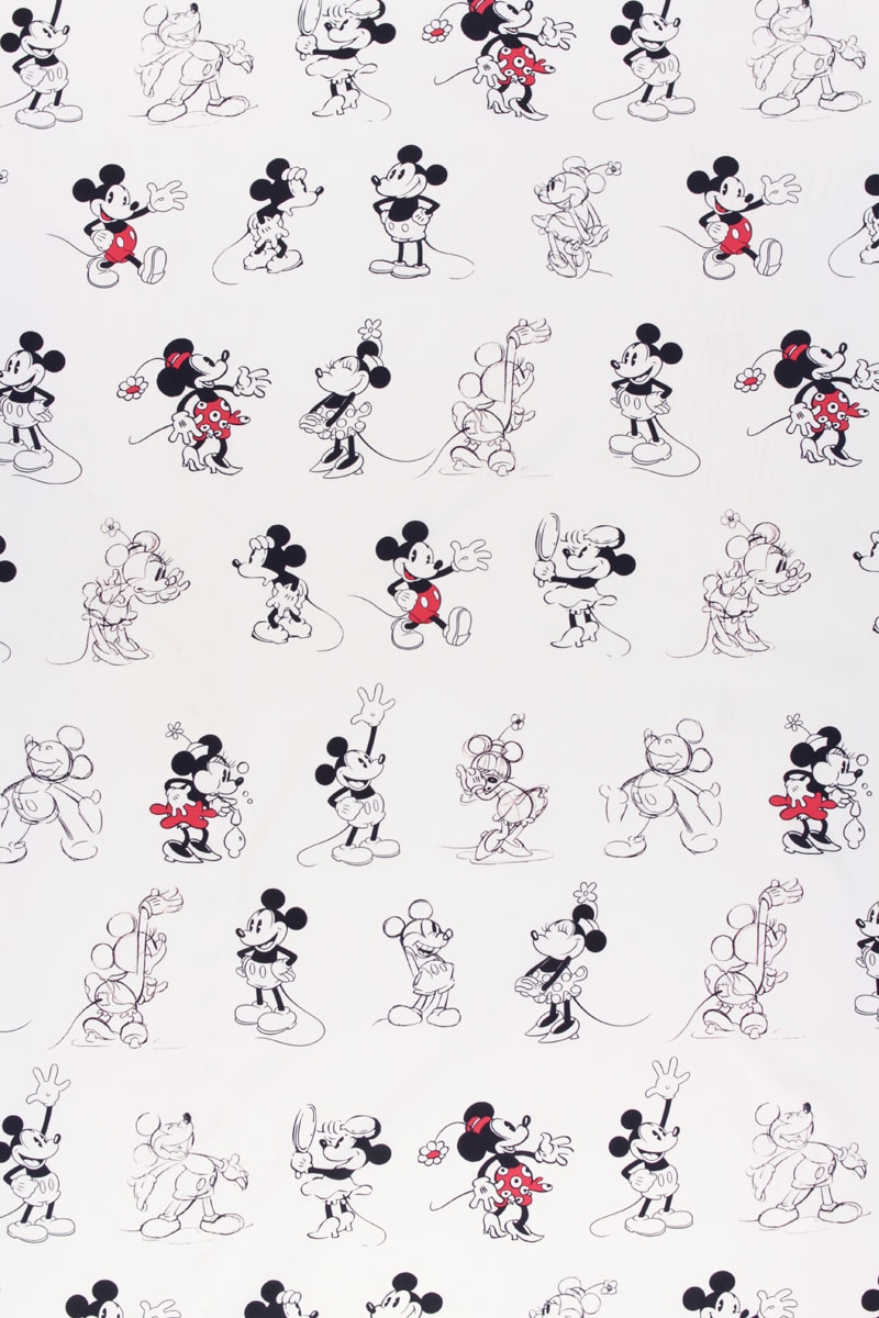 Disney - DOODLE MICKEY valkoinen - Eurokangas