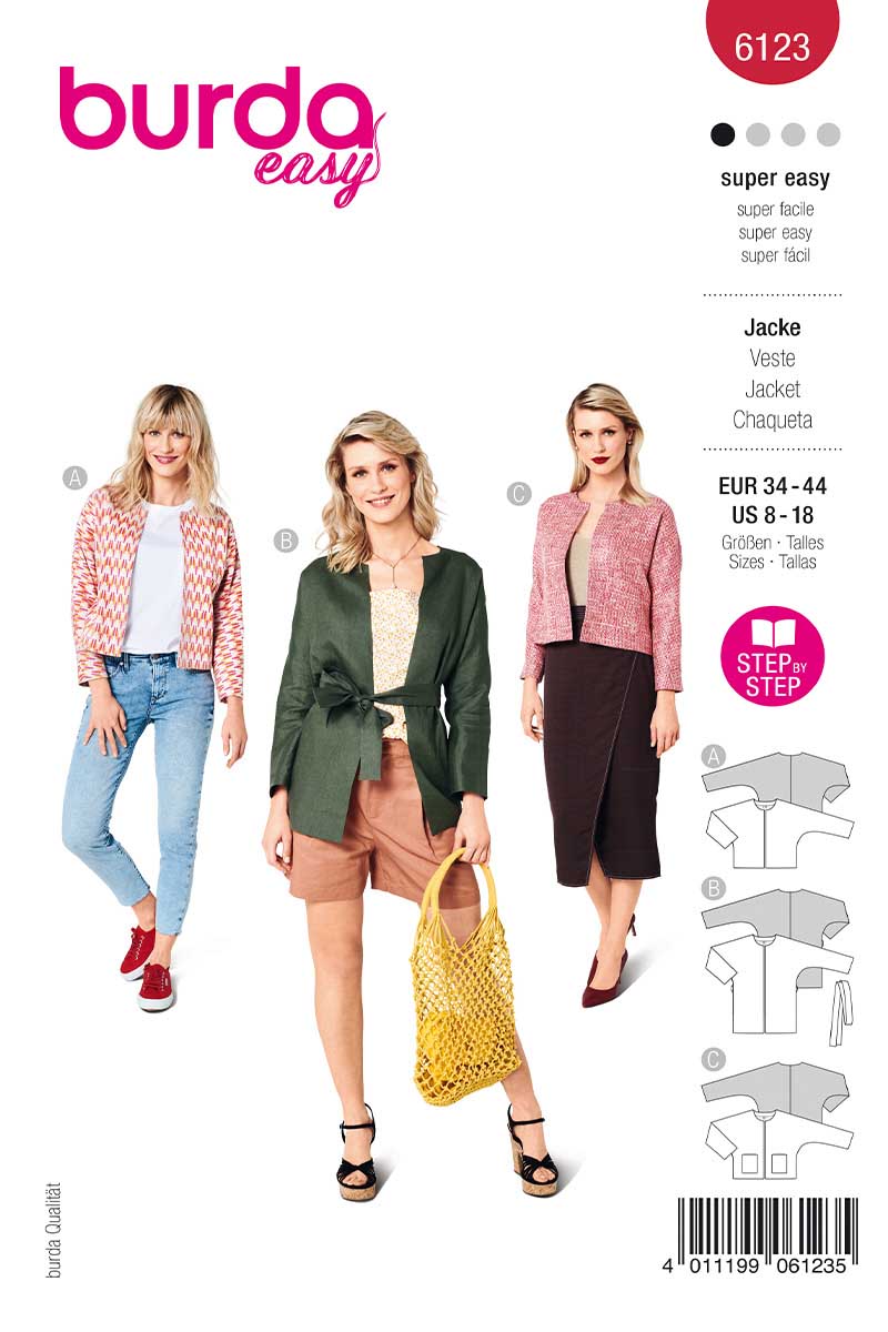 BURDA-6123 C punainen - Eurokangas