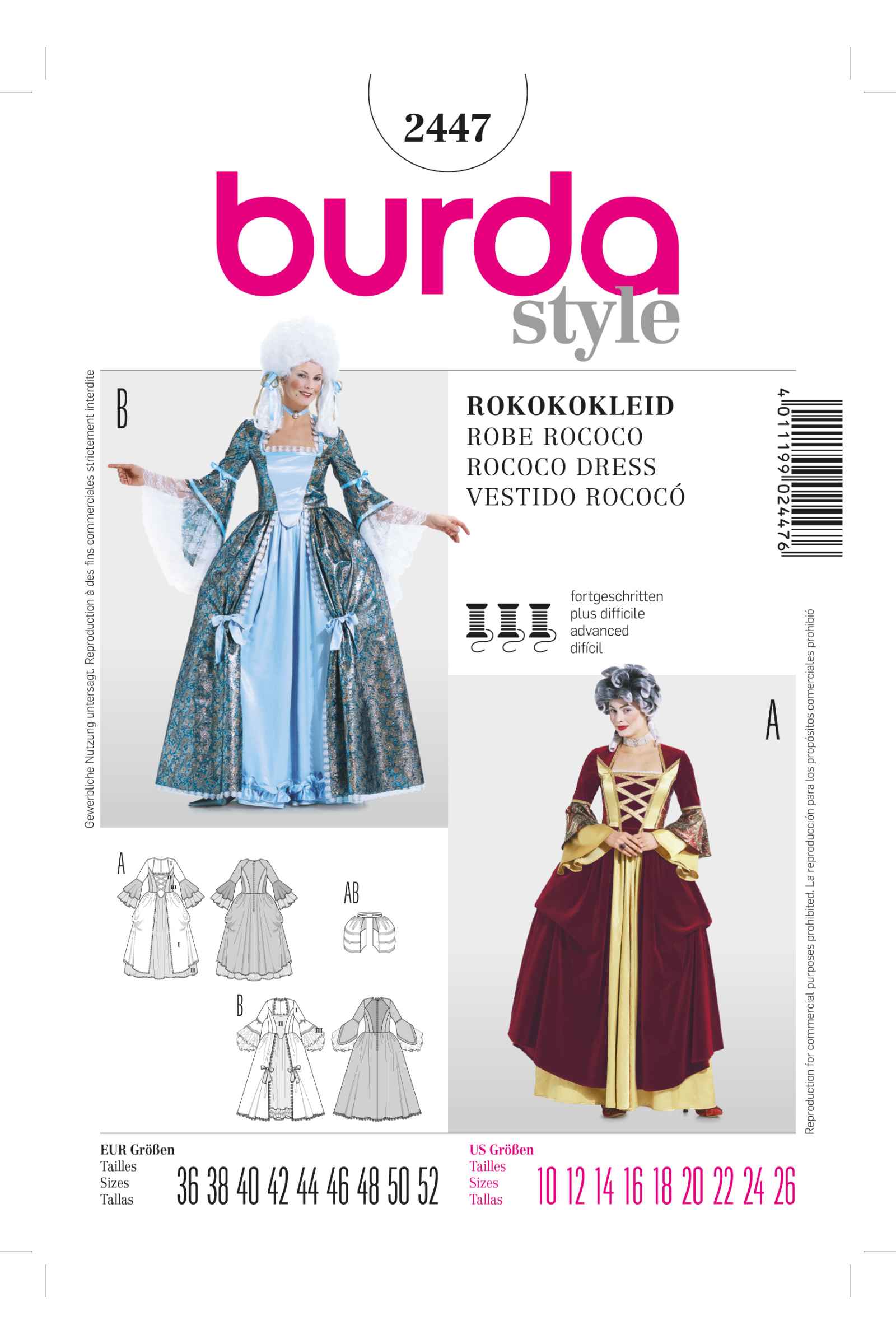 BURDA-2447 valkoinen - Eurokangas
