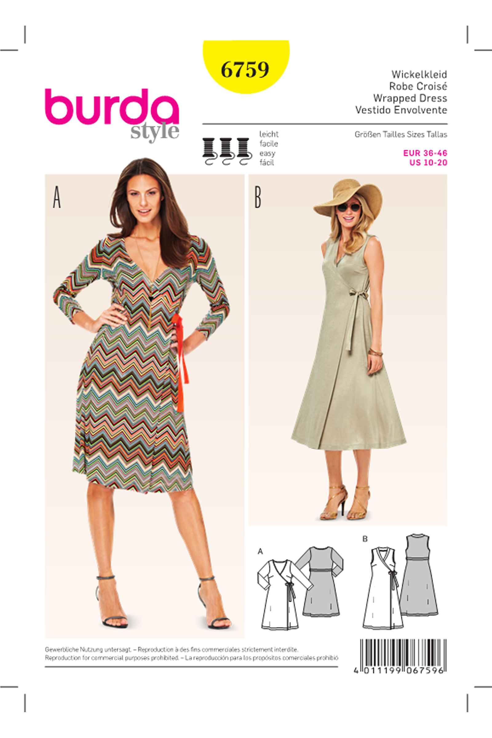 BURDA-6759 C keltainen - Eurokangas