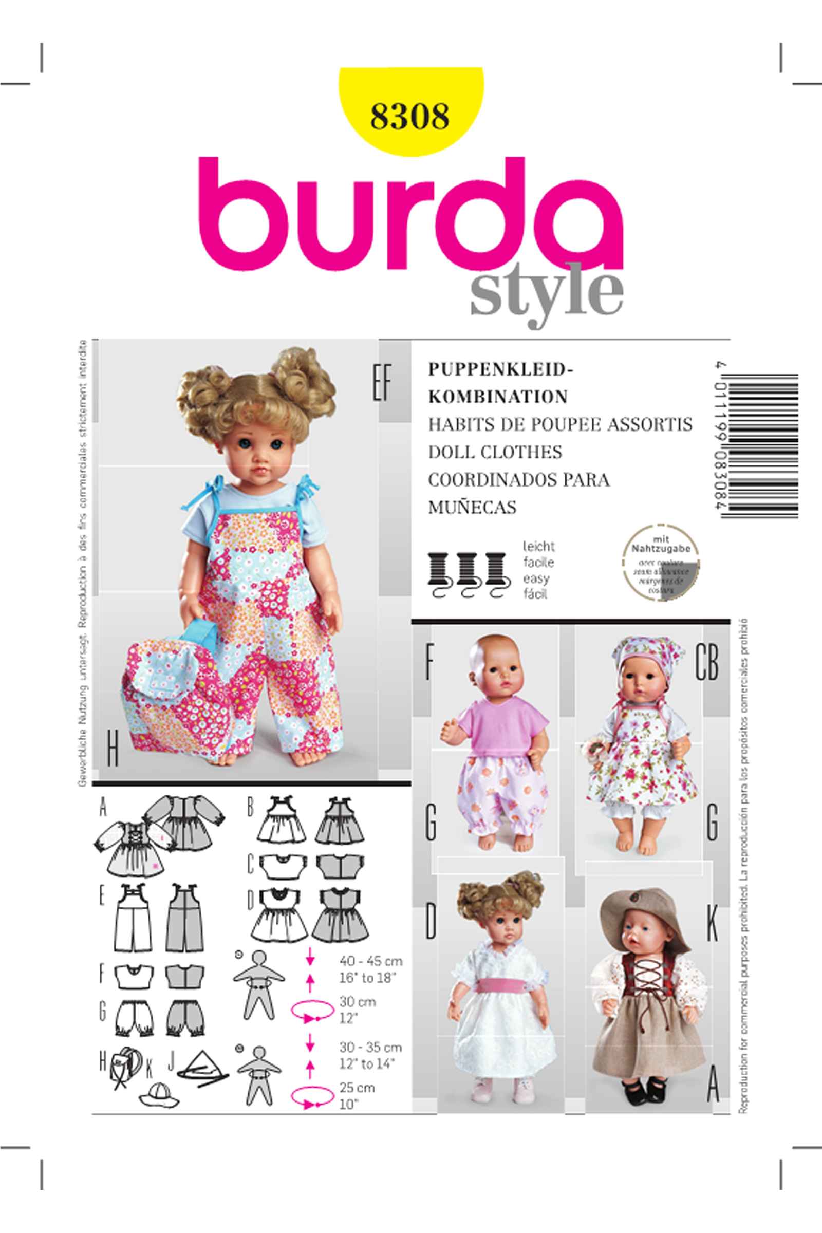BURDA-8308 keltainen - Eurokangas
