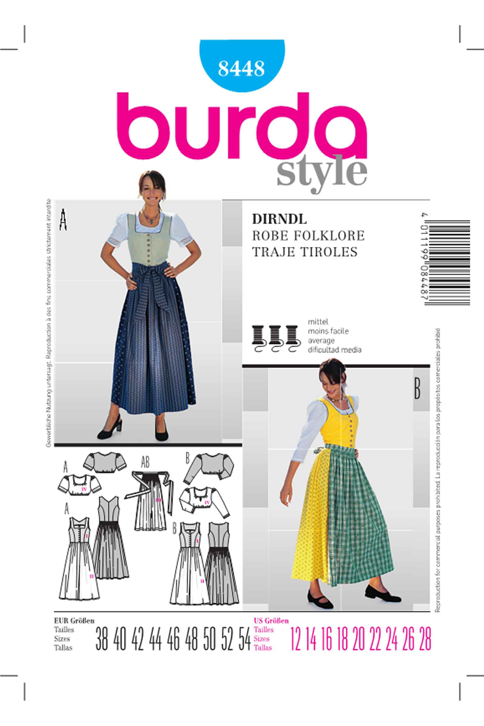 BURDA-8448 sininen - Eurokangas