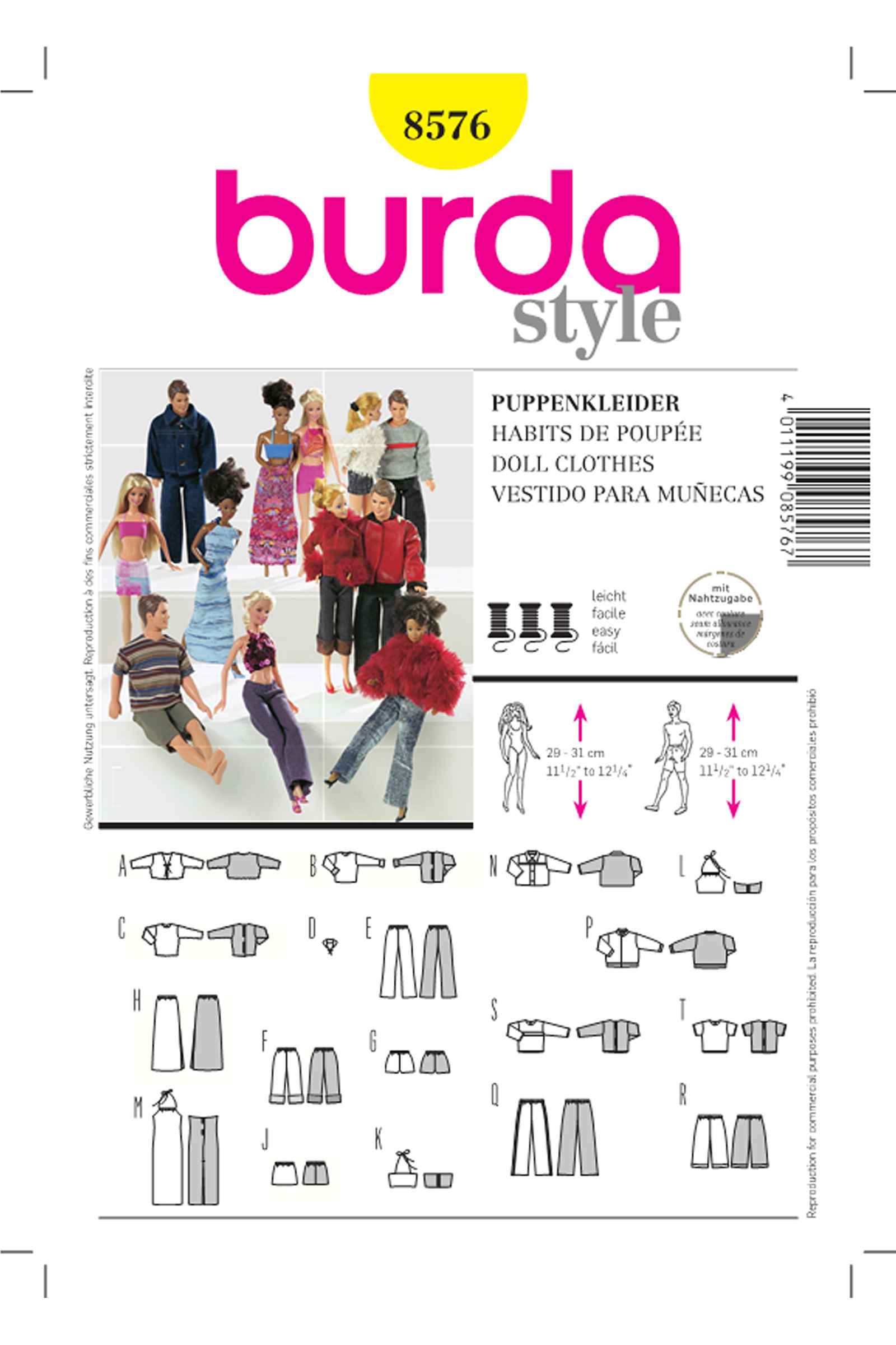 BURDA-8576 keltainen - Eurokangas