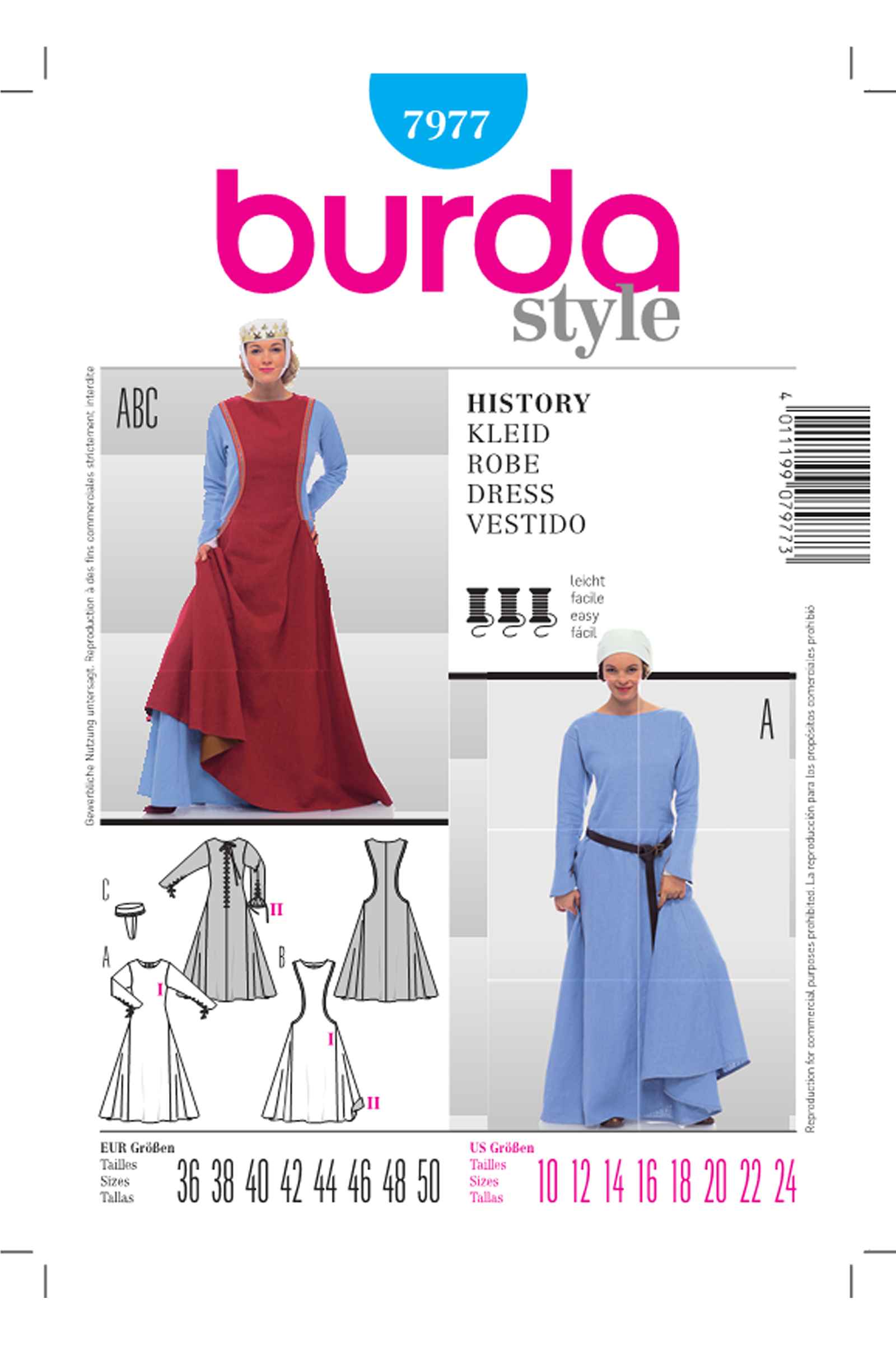 BURDA-7977 sininen - Eurokangas