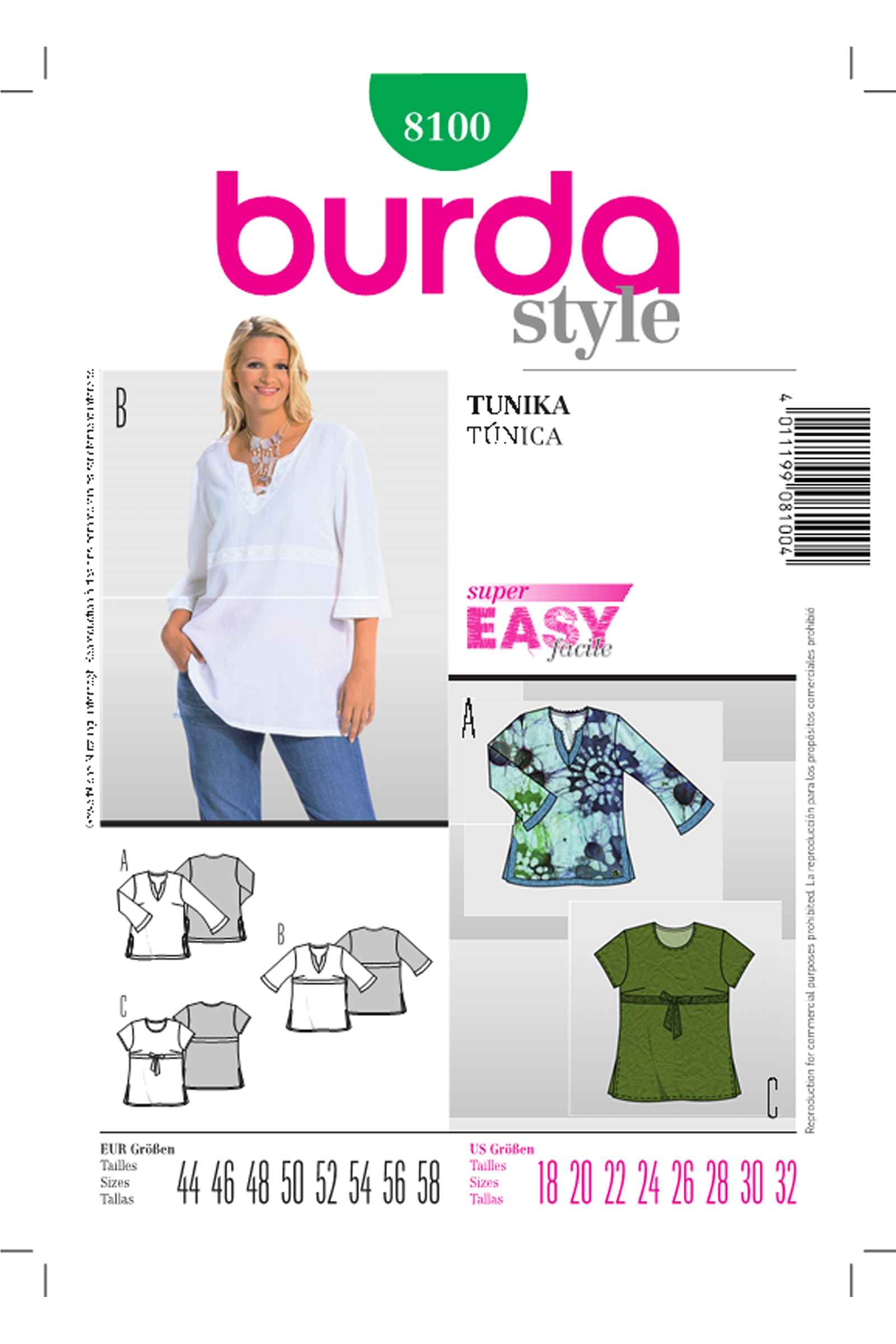 BURDA-8100 vihreä - Eurokangas