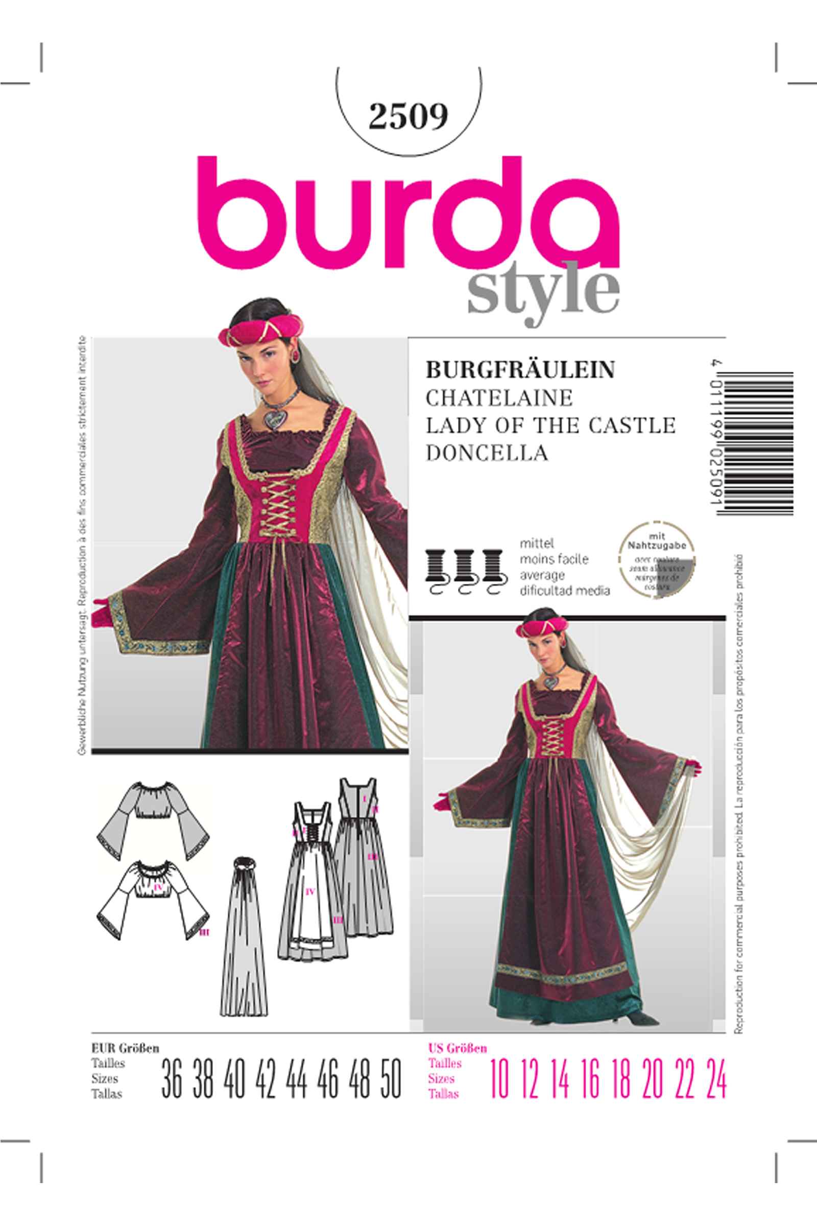 BURDA-2509 valkoinen - Eurokangas