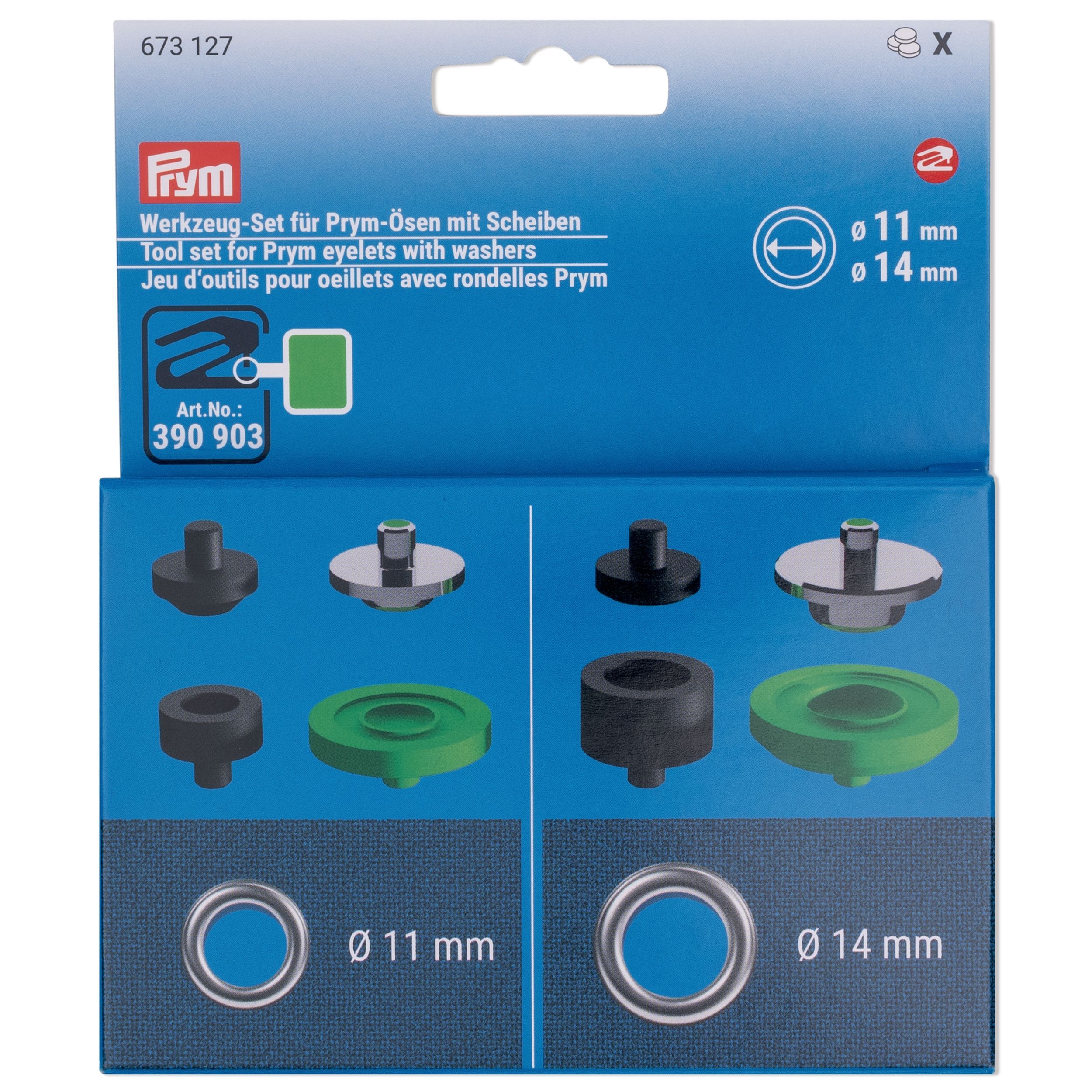 Prym - VARIO CT KIINNITYSTYÖKALU 11mm+14mm vihreä - Eurokangas